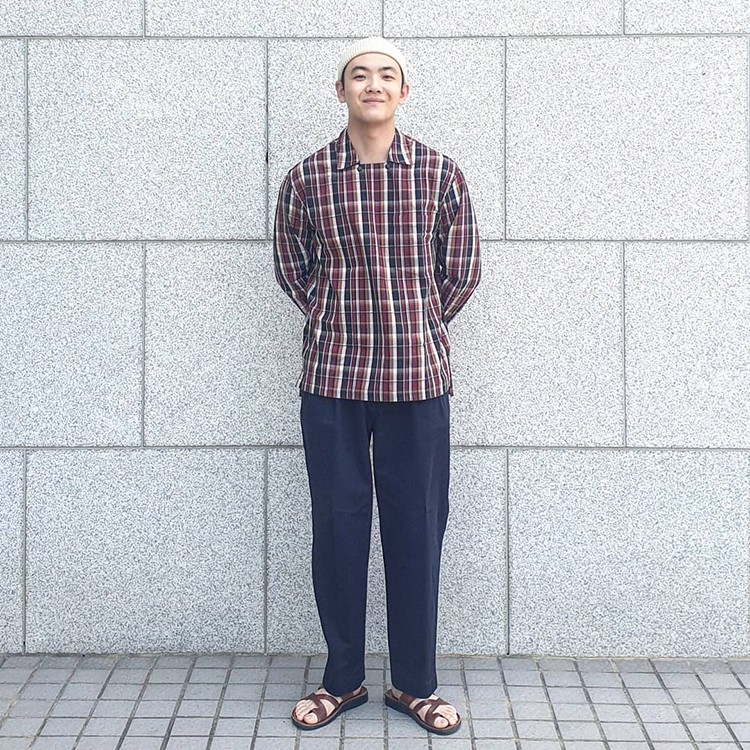cotton rayon check shirt (@2_jiup)